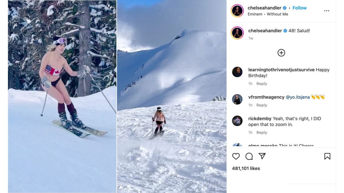 Icymi Chelsea Handlers Birthday Ski Tradition Is A Vibe Ski