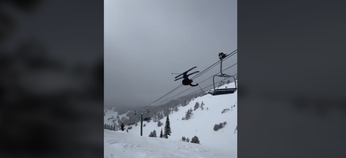 Skier Hits Chairlift Mid Jump | SKI